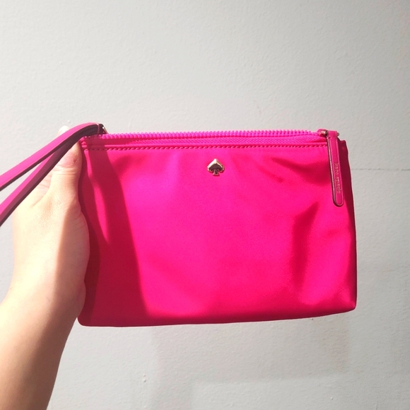 kate spade | Bags | Auth Kate Spade Neon Fuchsia Large Wristle | Poshmark